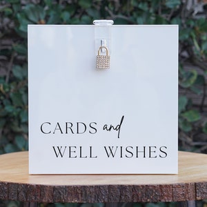 Cards and Well Wishes Box Customized Wedding Acrylic Card Box With Lock ...