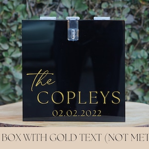 Personalized Last Name Card Box Wedding Acrylic Card Box With Lock and ...