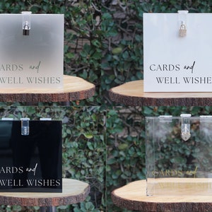 Cards and Well Wishes Box Customized Wedding Acrylic Card Box With Lock ...
