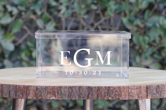 Custom Name Monogram Acrylic Box Custom Name Gift Box - Etsy