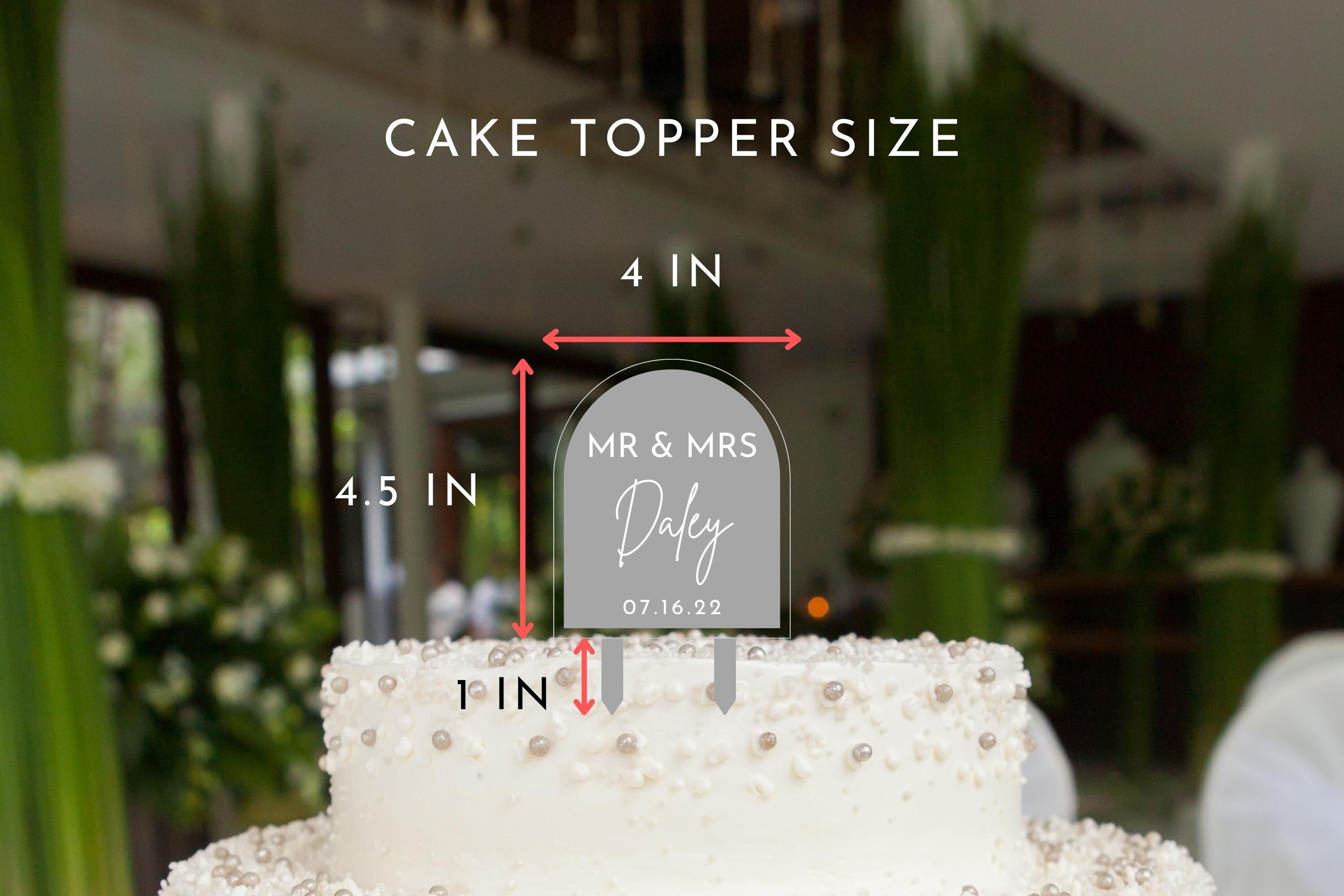 Personalized Classic Acrylic Wedding Cake Topper Arch Shaped - Etsy