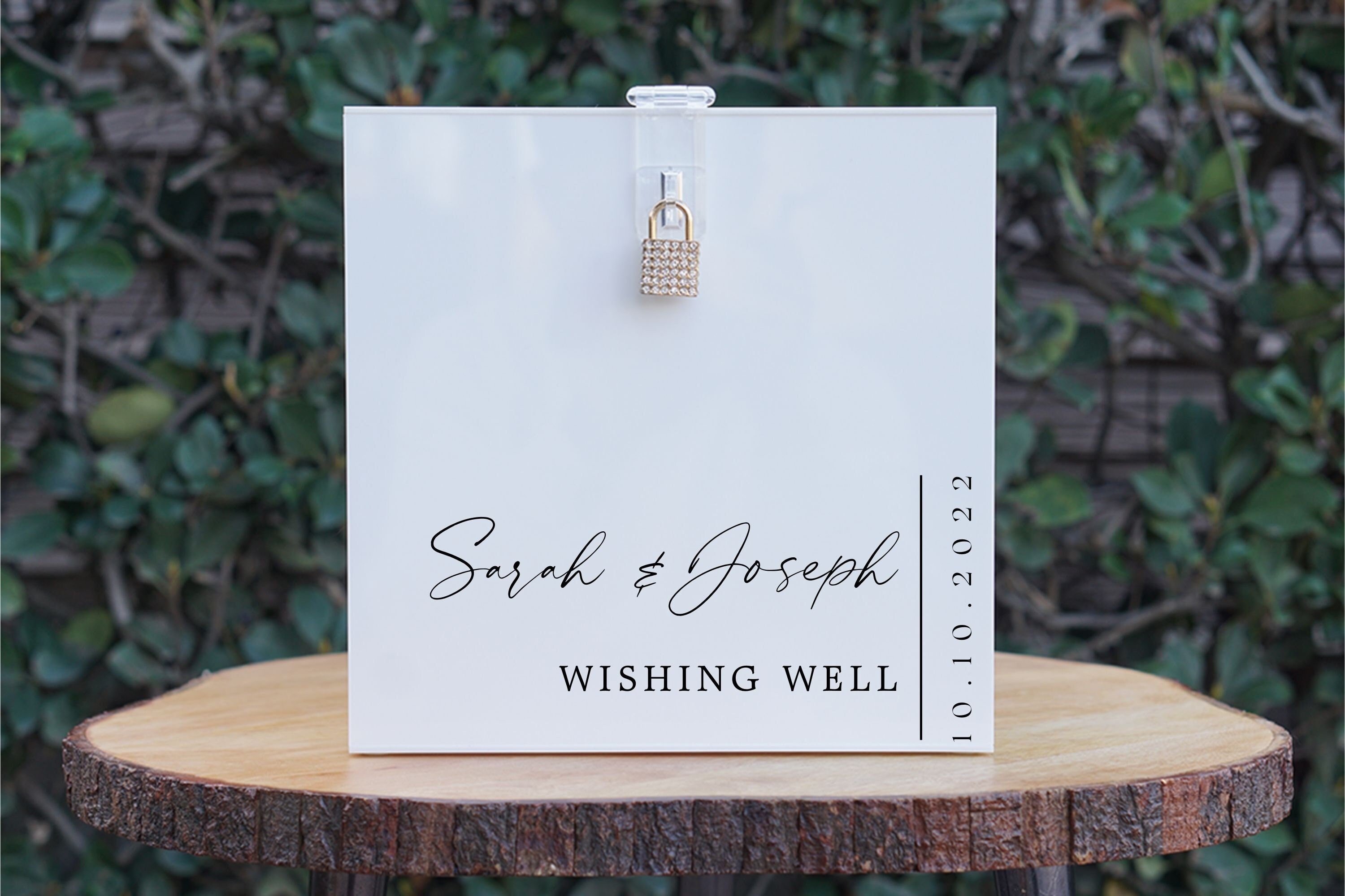 Wishing Well Card Box Customized Wedding Acrylic Card Box With - Etsy