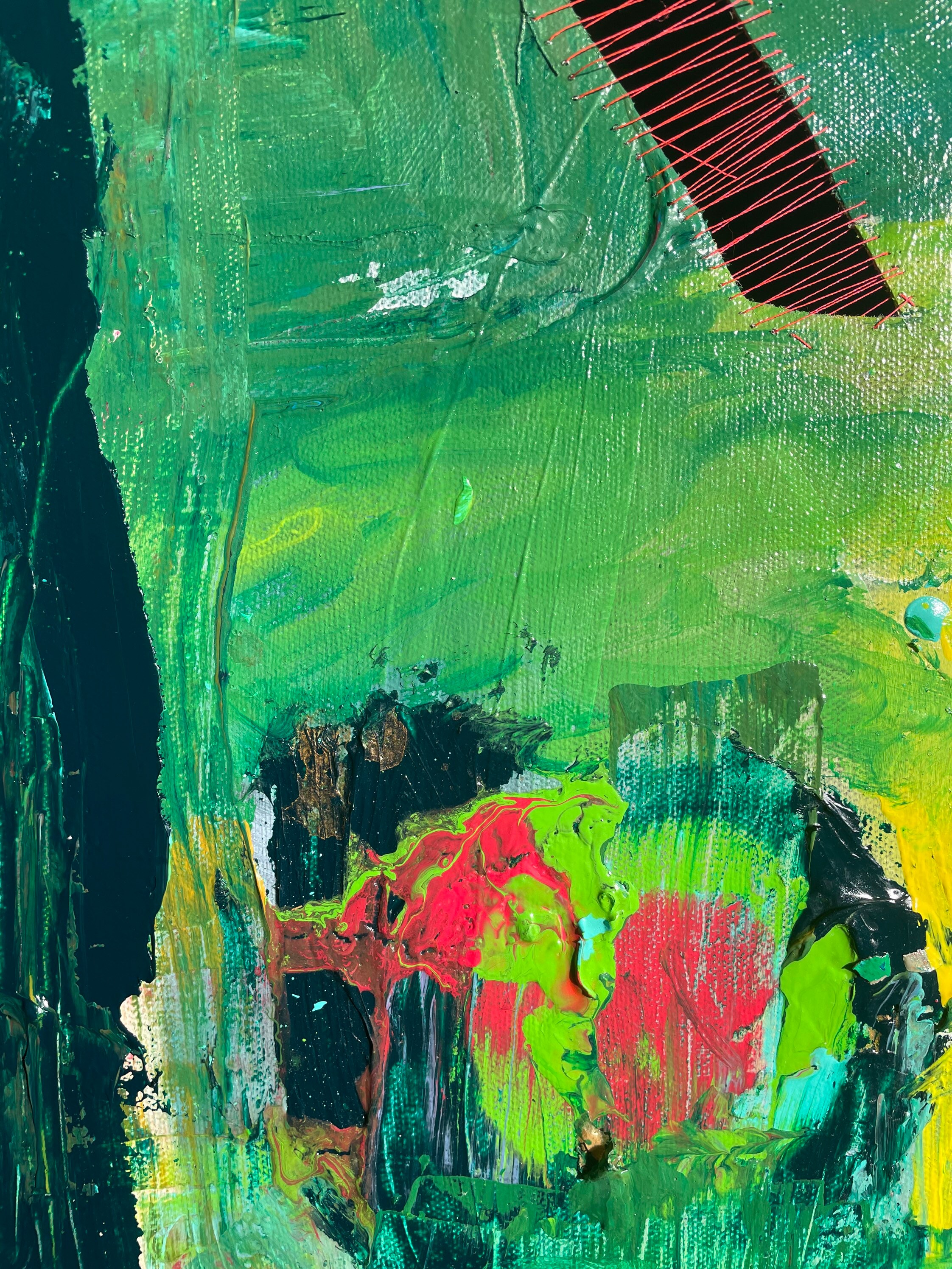 Abstract Painting, Original Painting, Green Abstract Painting, Medium ...