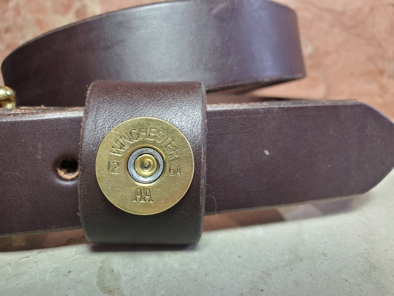 Shotgun Shell Belt - Genuine Leather- Dark Brown - Etsy