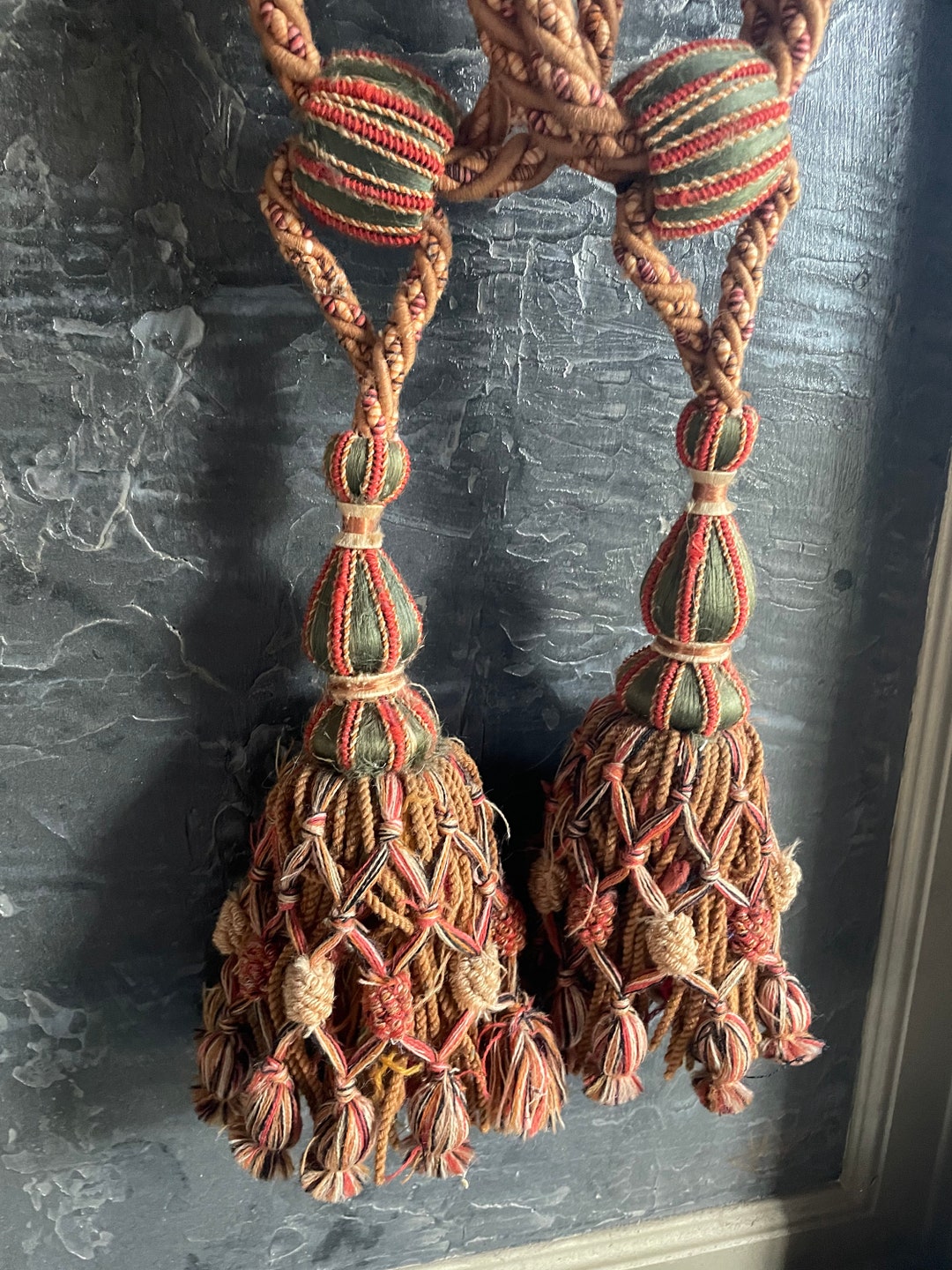 Pair XL Antique FRENCH Curtain Tassels Tie Backs Passementerie - Etsy