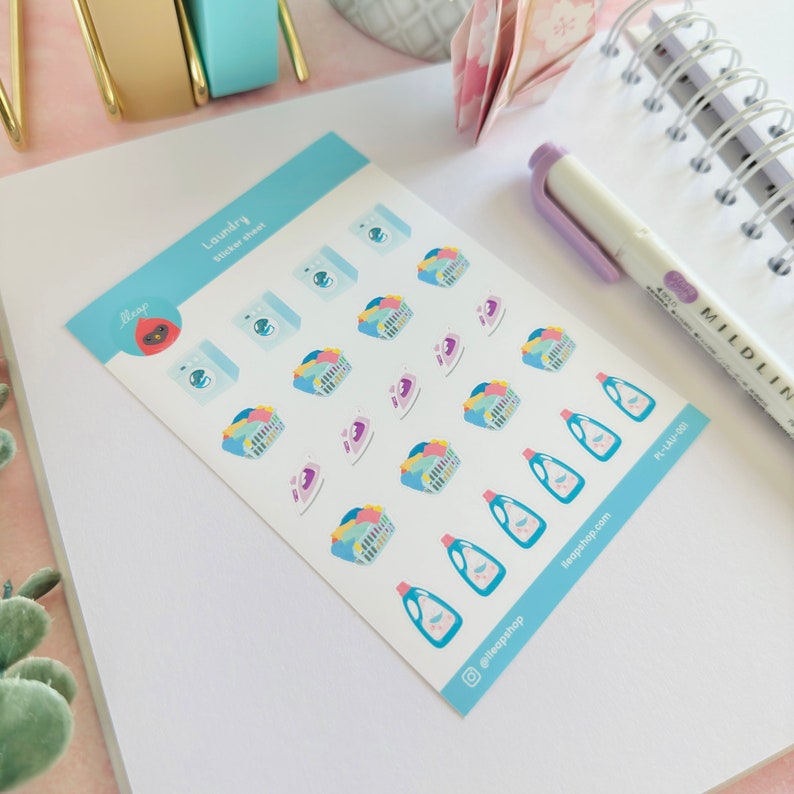 Laundry Sticker Sheet Planner Stickers Cute Laundry Stickers Cute ...