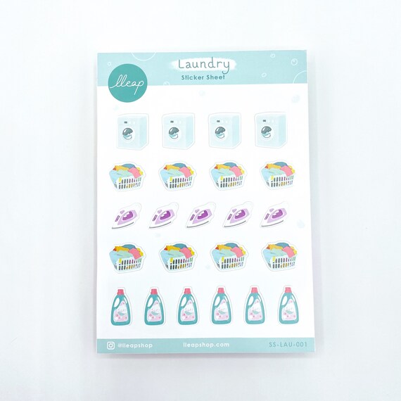Laundry Sticker Sheet Planner Stickers Cute Laundry - Etsy