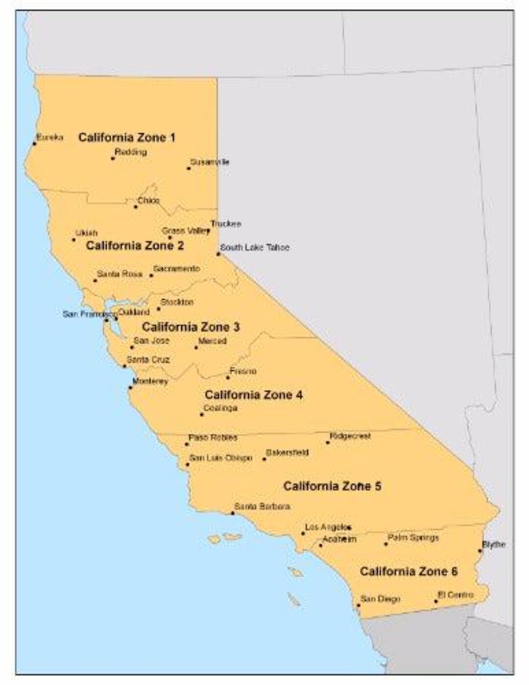 Cool California State Plane Zone Map Glossy Poster Picture Photo La ...