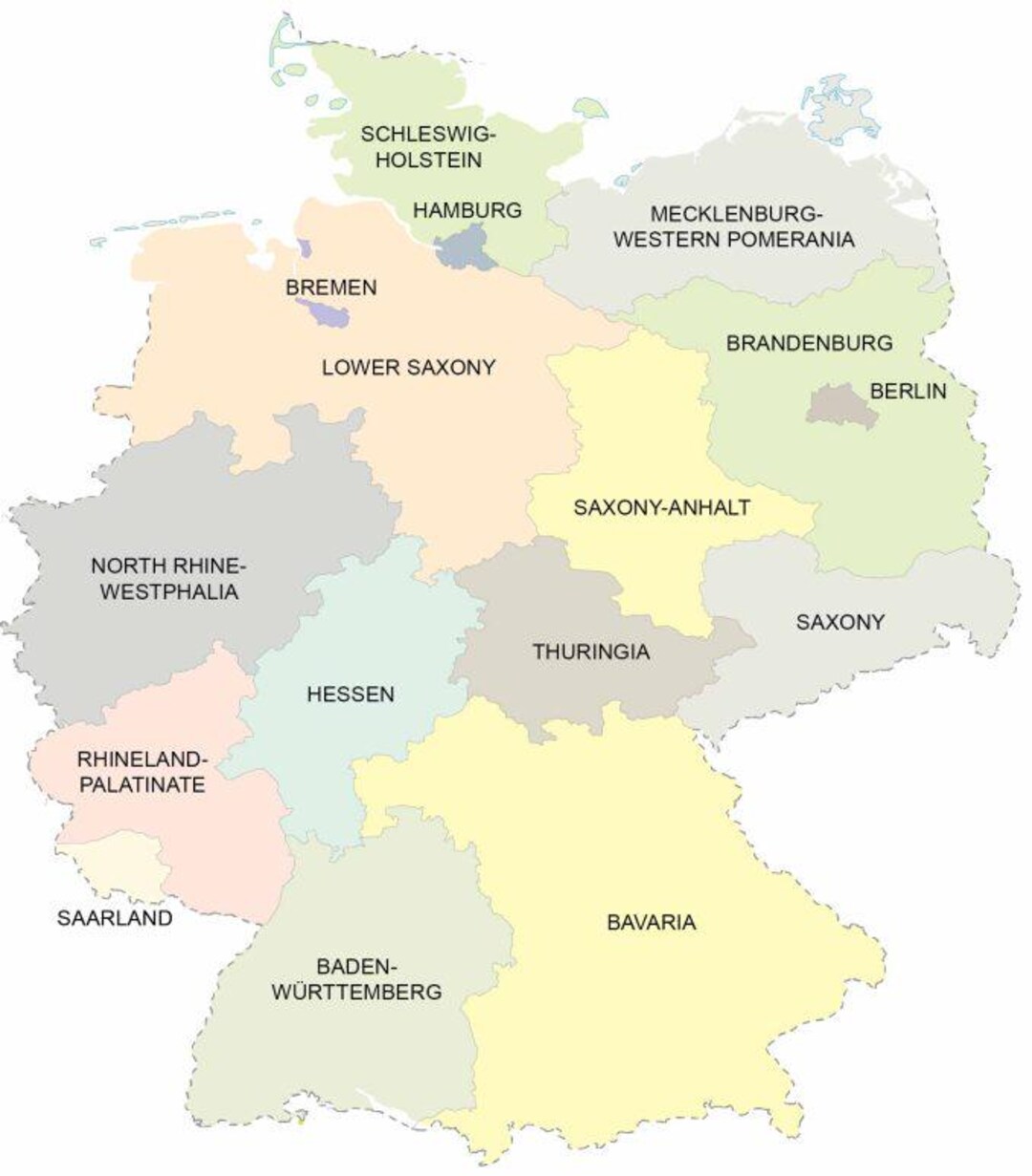 Germany Province Map Glossy Poster Picture Photo Print Banner ...