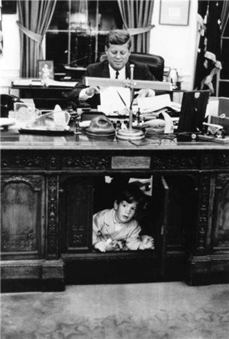 JOHN F KENNEDY AND Jfk Jr Glossy Poster Picture Photo White House ...