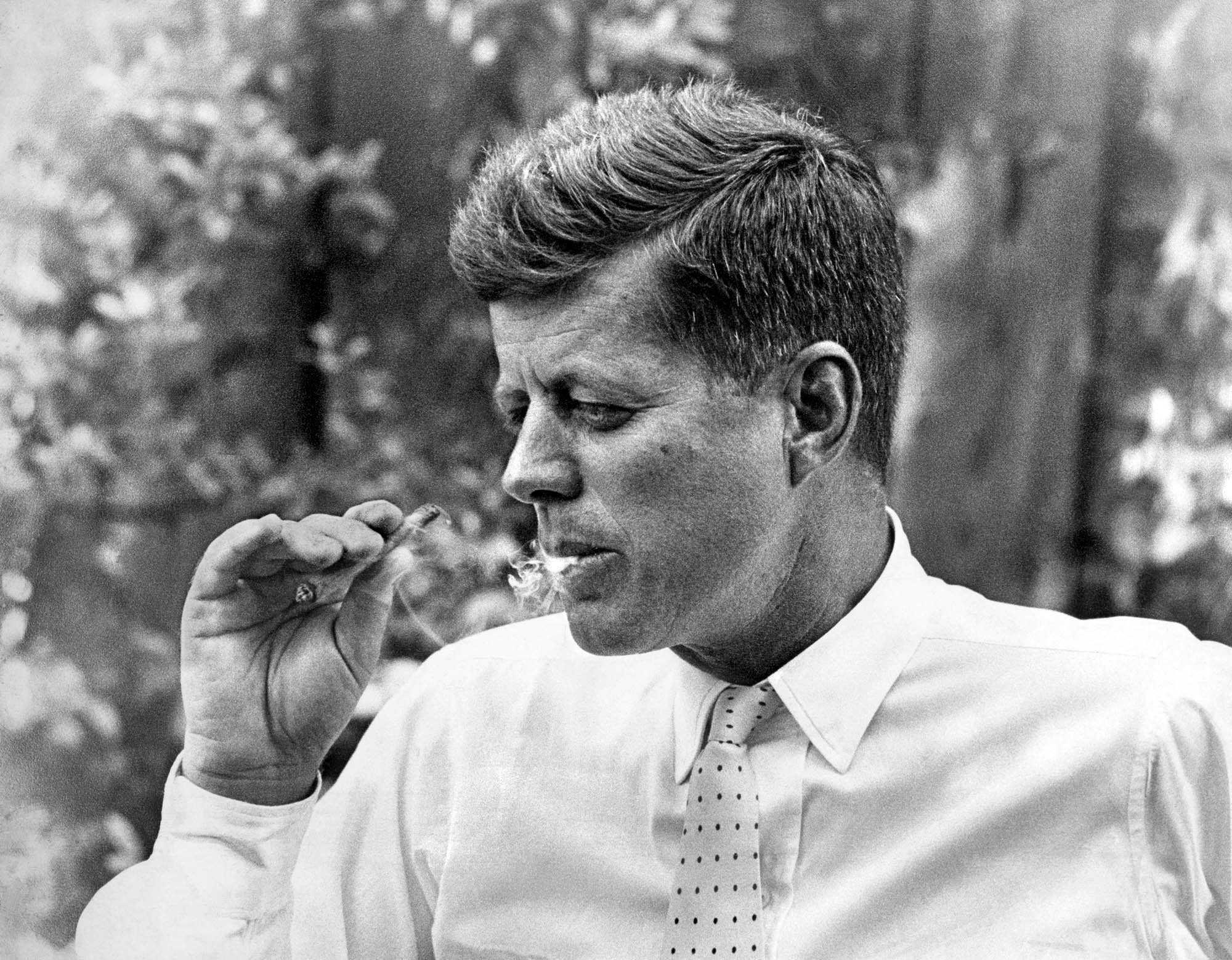 John F Kennedy Smoking Cigar Glossy Poster Picture Photo | Etsy