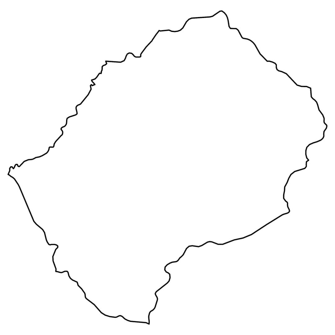 Lesotho Blank Outline Map Glossy Poster Picture Photo Print Banner ...