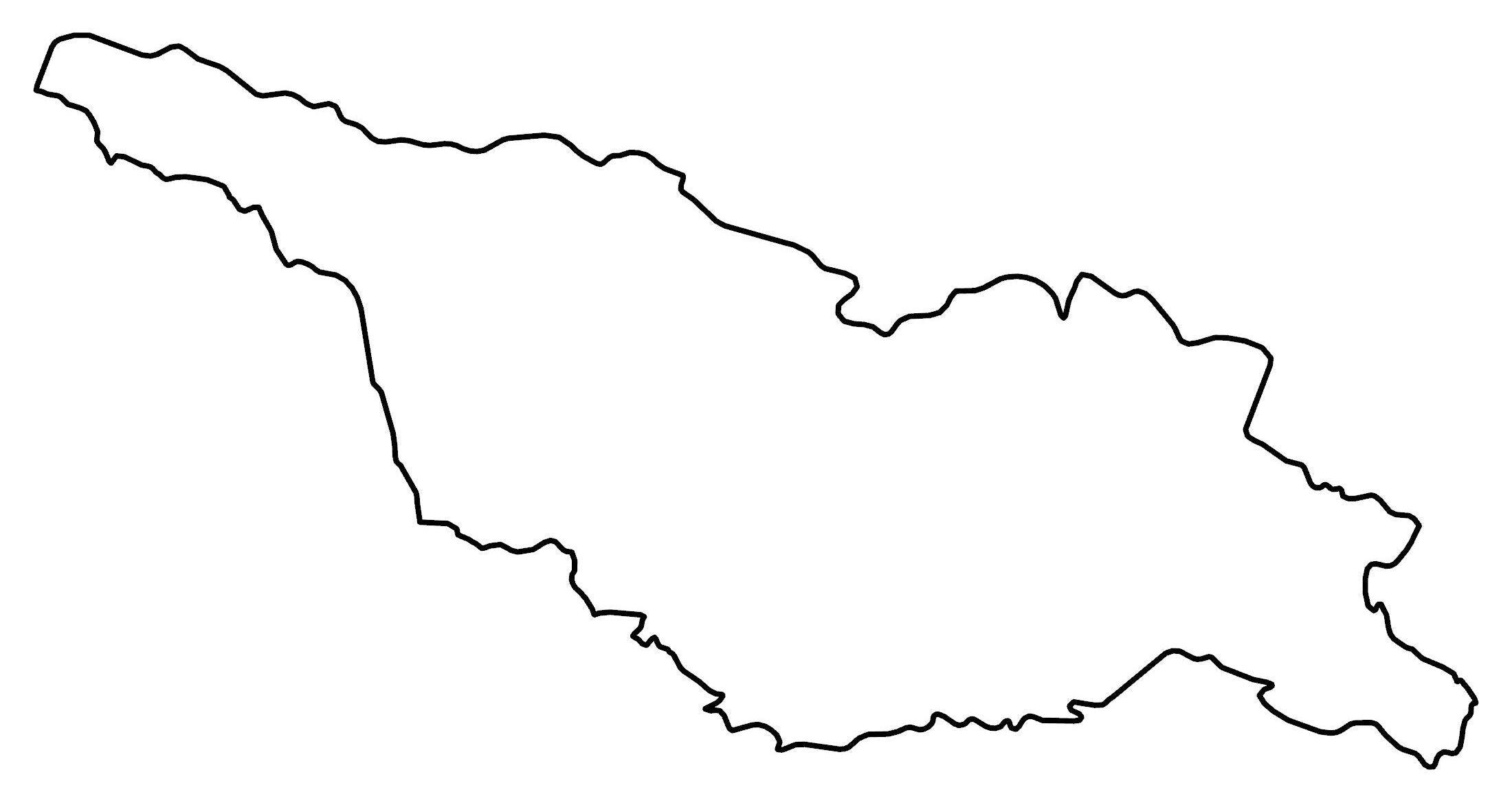 Georgia Country Blank Outline Map Glossy Poster Picture Photo Print ...