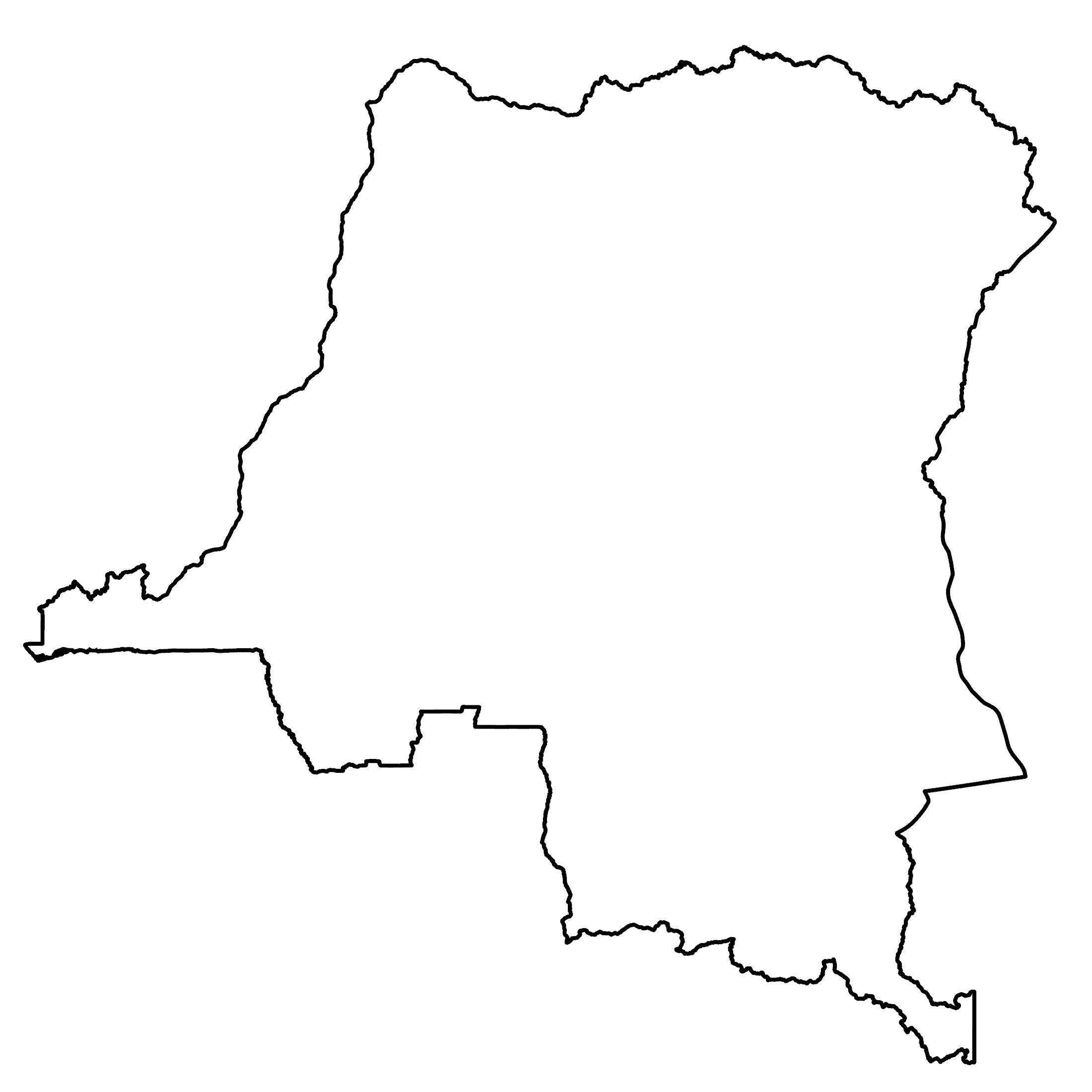 Congo Drc Blank Outline Map Glossy Poster Picture Photo Print Banner ...