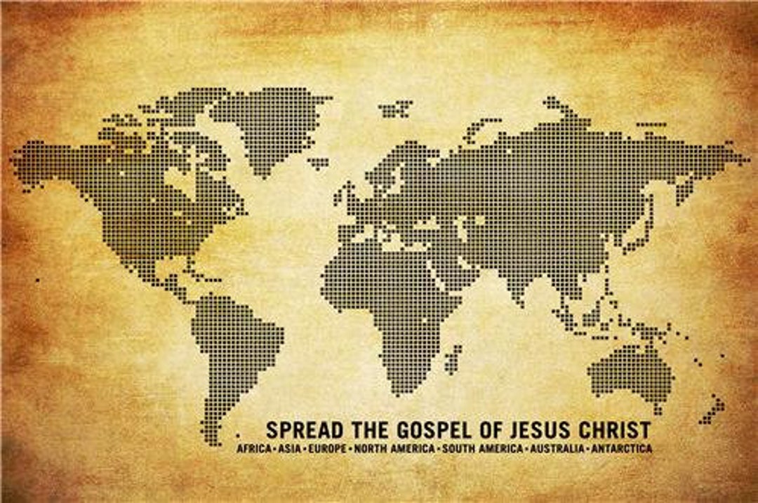 JESUS CHRIST WORLD Map Glossy Poster Picture Photo Map Globe Gospel ...
