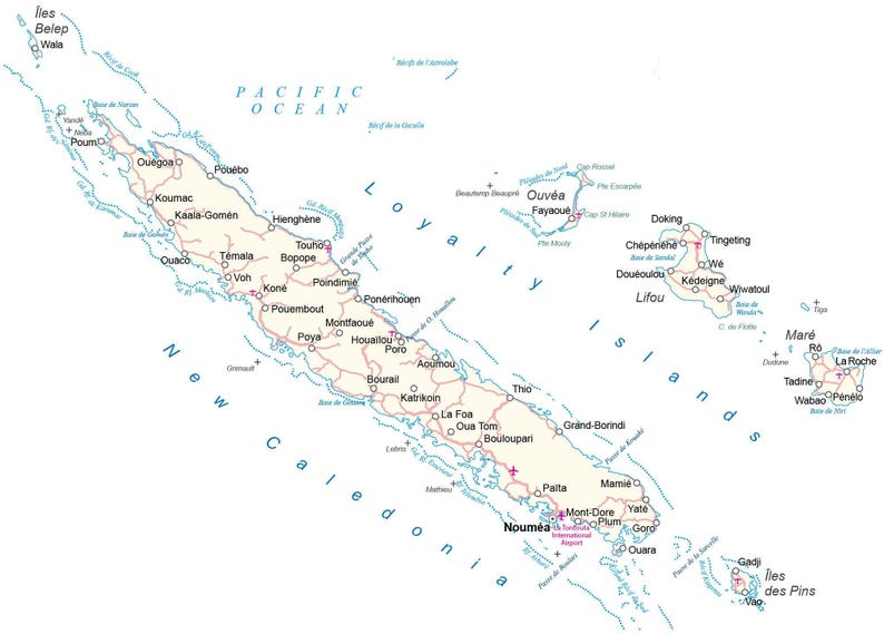 New Caledonia Road City Map Glossy Poster Picture Photo Print Banner ...