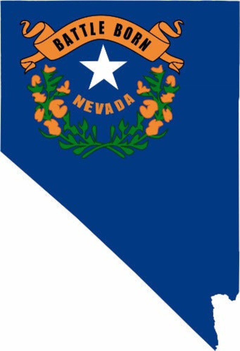 COOL FLAG MAP of Nevada Glossy Poster Picture Photo Las Vegas Reno ...