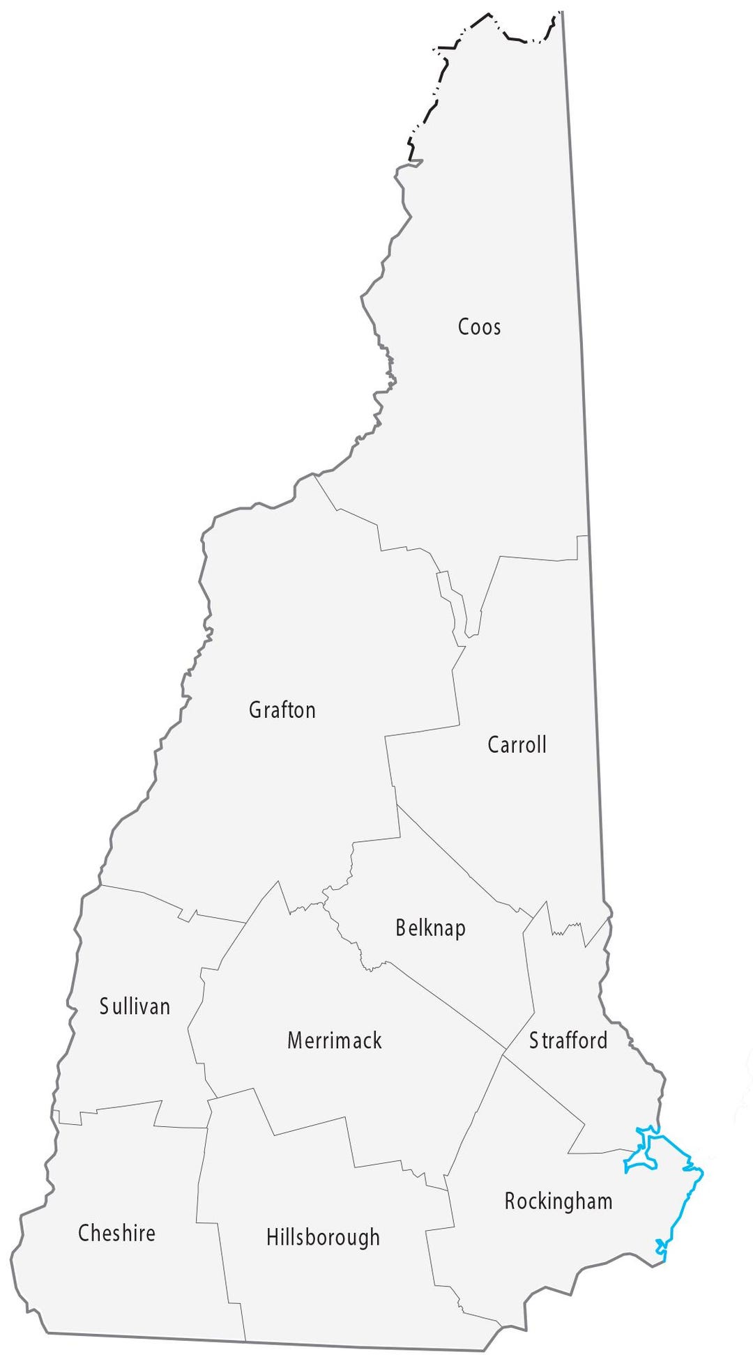 New Hampshire County Map Glossy Poster Picture Photo Print Banner ...