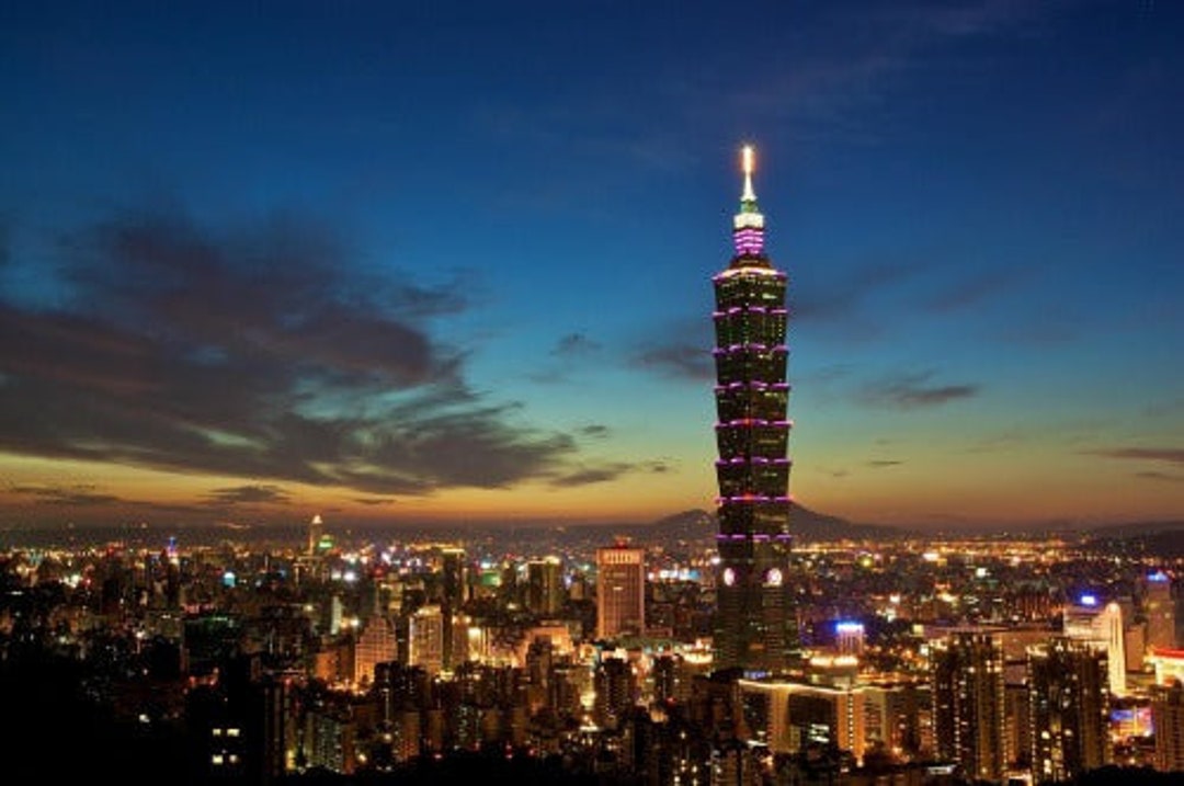 TAIPEI TAIWAN SKYLINE Glossy Poster Picture Photo Banner 101 - Etsy