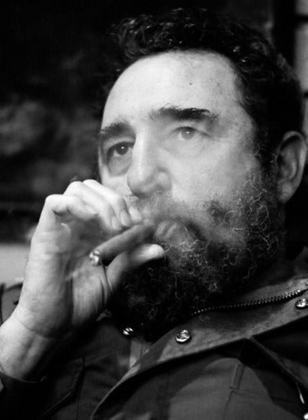 FIDEL CASTRO SMOKING Cigar Glossy Poster Picture Photo Print Cuban ...