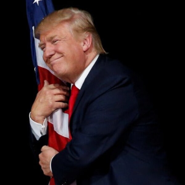 Trump Hugging Flag - Etsy