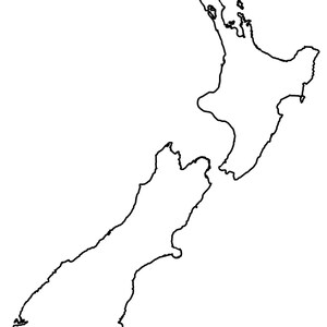 New Zealand Blank Outline Map Glossy Poster Picture Photo Print Banner ...