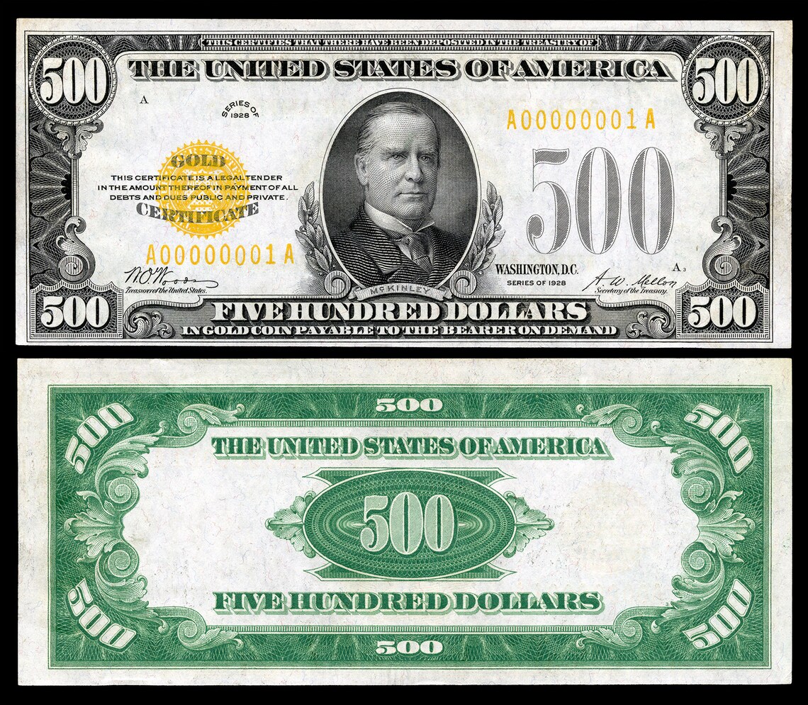 500 DOLLAR BILL Glossy Poster Picture Photo five hundred | Etsy