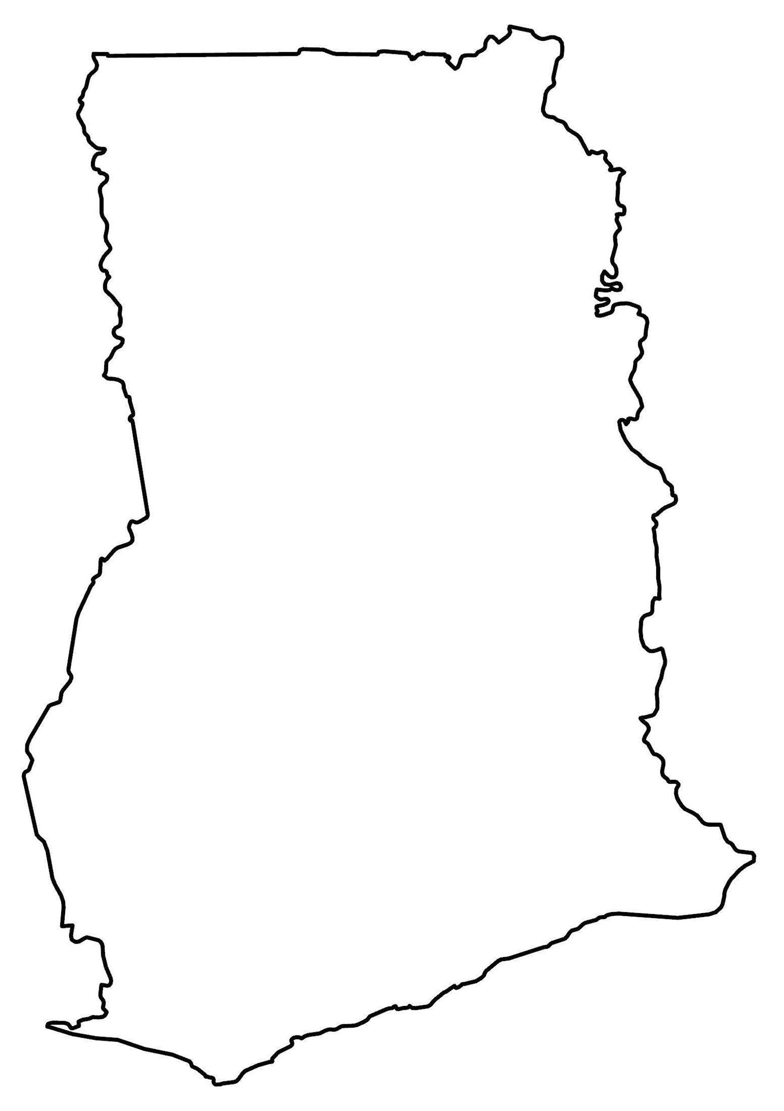 Ghana Blank Outline Map Glossy Poster Picture Photo Print Banner ...