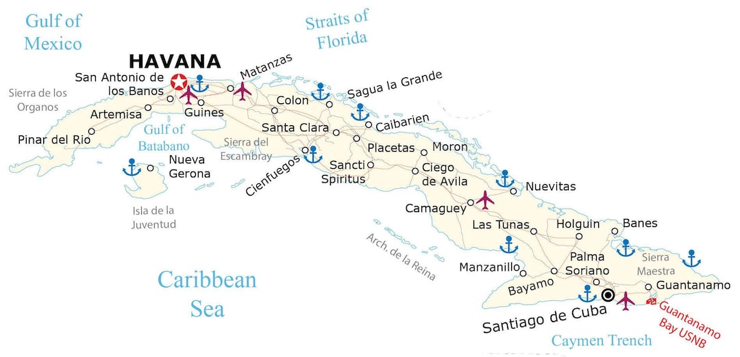 Cuba Road Map Glossy Poster Picture Photo Print Banner ...