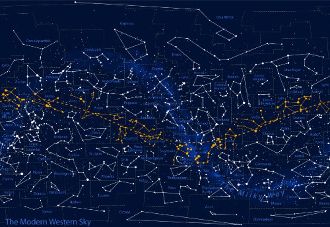 CONSTELLATION MAP GLOSSY Poster Picture Photo Banner 88 Astronomy Stars ...