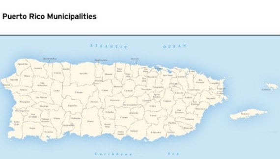 PUERTO RICO ROAD Map Glossy Poster Picture Banner Print Photo - Etsy