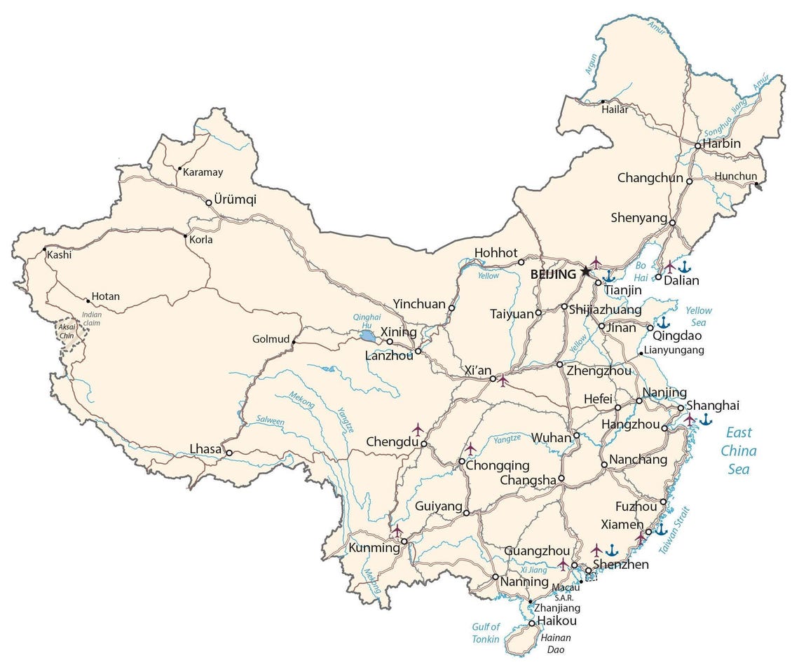 China Road Map Glossy Poster Picture Photo Print Banner ...