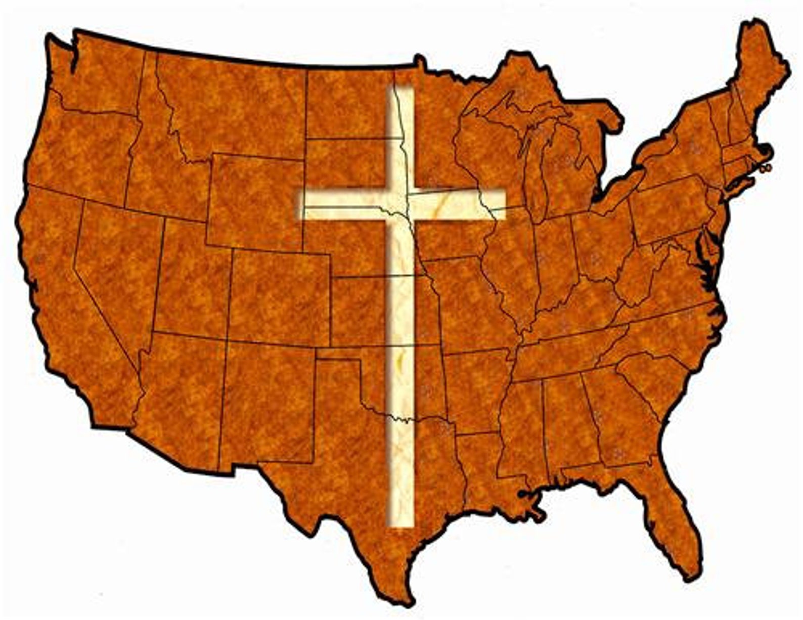 CHRISTIANITY USA MAP Glossy Poster Picture Photo Christian God Cross ...