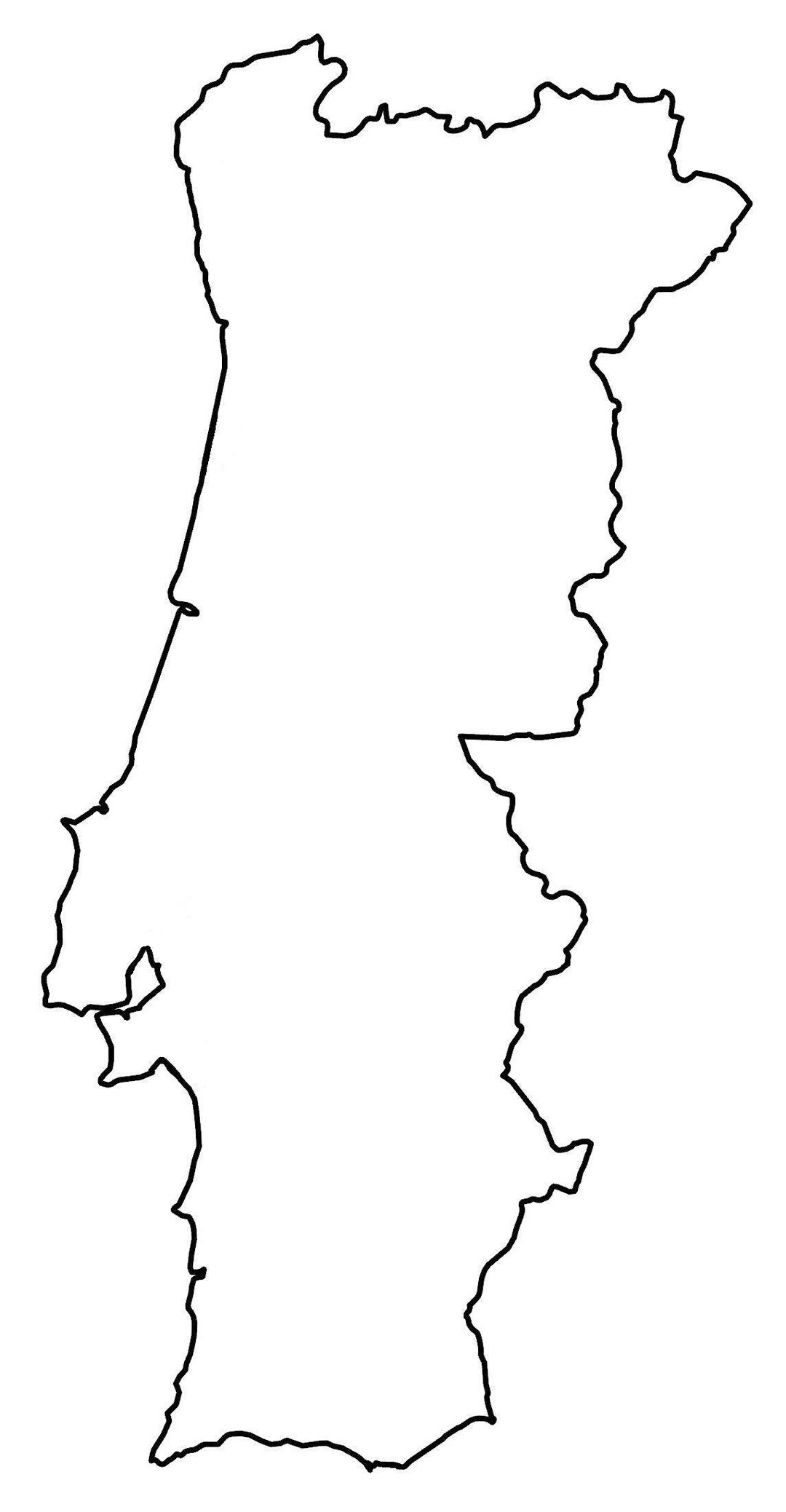 Portugal Blank Outline Map Glossy Poster Picture Photo Print Banner ...