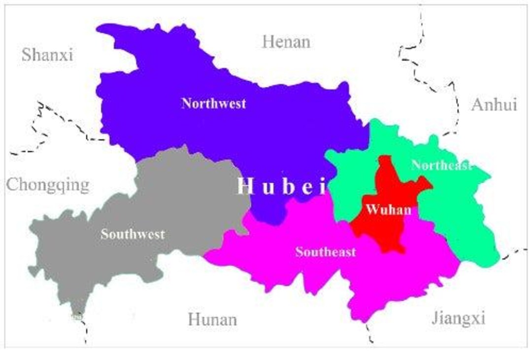 Hubei China Province Map Glossy Poster Picture Photo Banner Print Wuhan ...