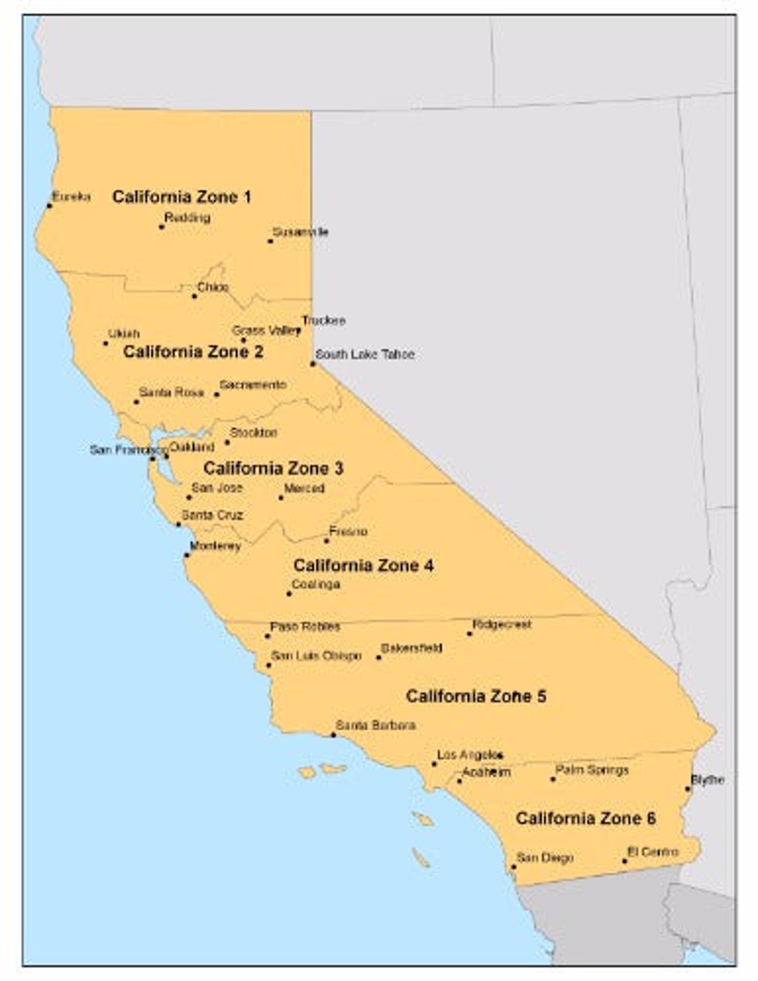 COOL CALIFORNIA STATE Plane Zone Map Glossy Poster Picture Photo La ...
