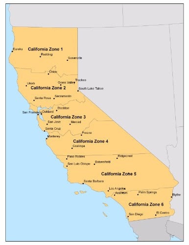 COOL CALIFORNIA STATE Plane Zone Map Glossy Poster Picture Photo La ...