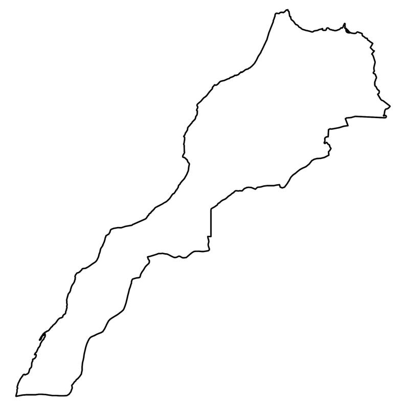 Morocco Blank Outline Map Glossy Poster Picture Photo Print Banner ...