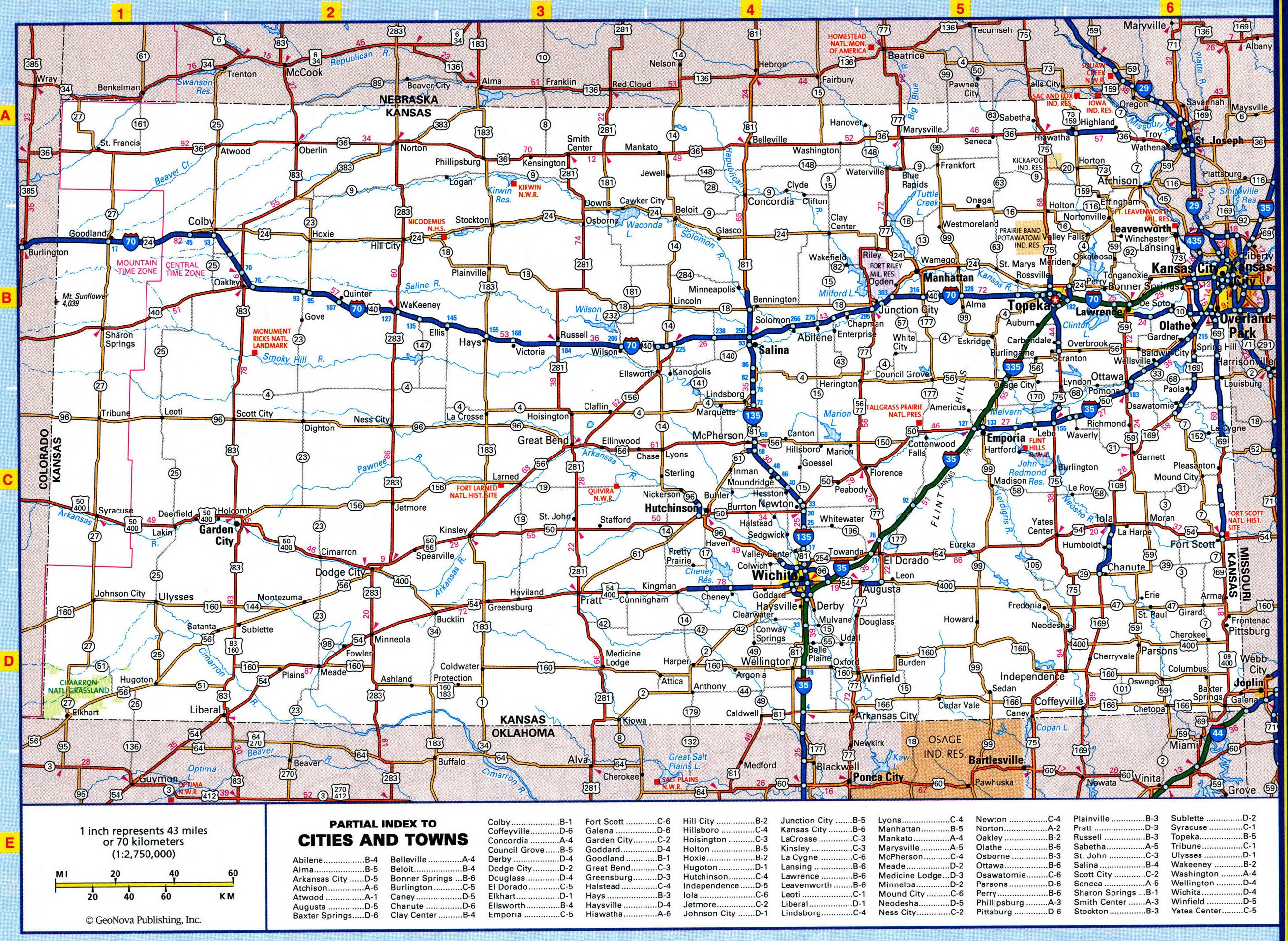 KANSAS STATE ROAD Map Glossy Poster Picture Photo Banner City County ...