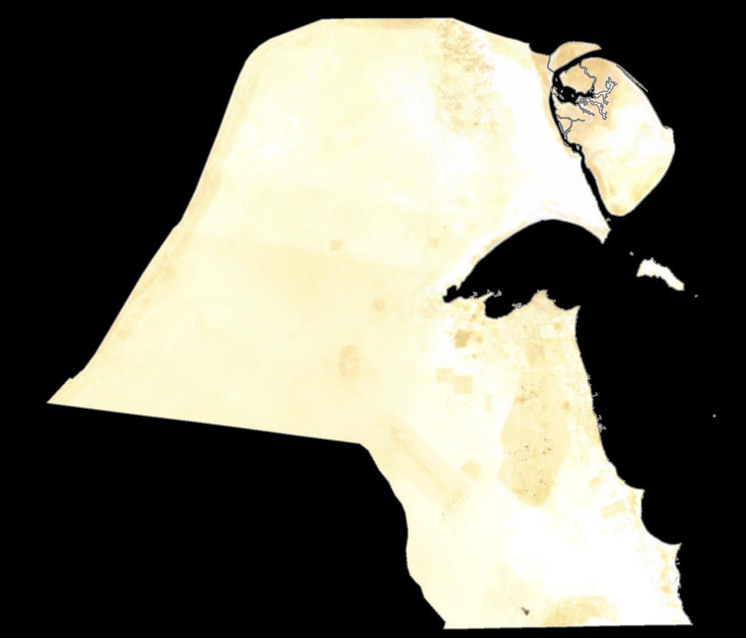 Kuwait Satellite Map Glossy Poster Picture Photo Print Banner ...