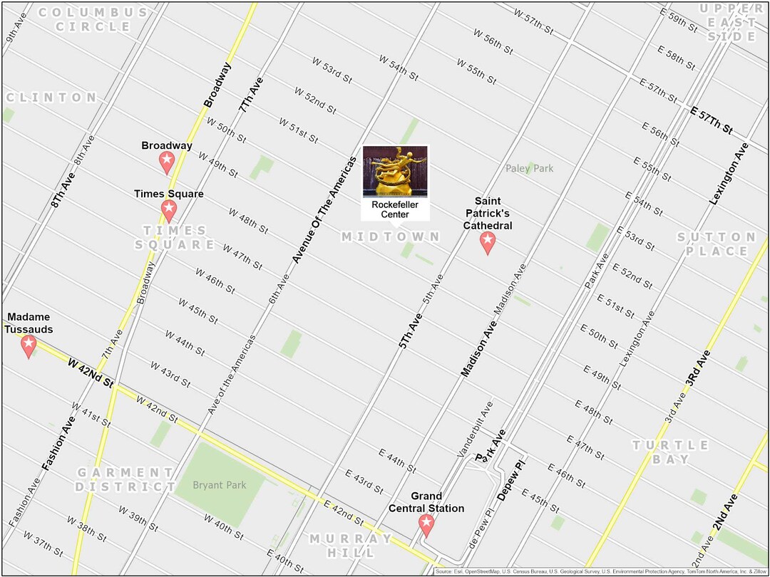 Nyc Rockefeller Center Map Glossy Poster Bild Fotodruck Banner ...