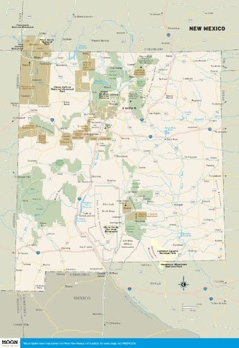 NEW MEXICO STATE Road Map Glossy Poster Picture Photo Banner - Etsy