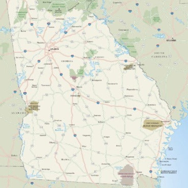 Georgia Road Map - Etsy