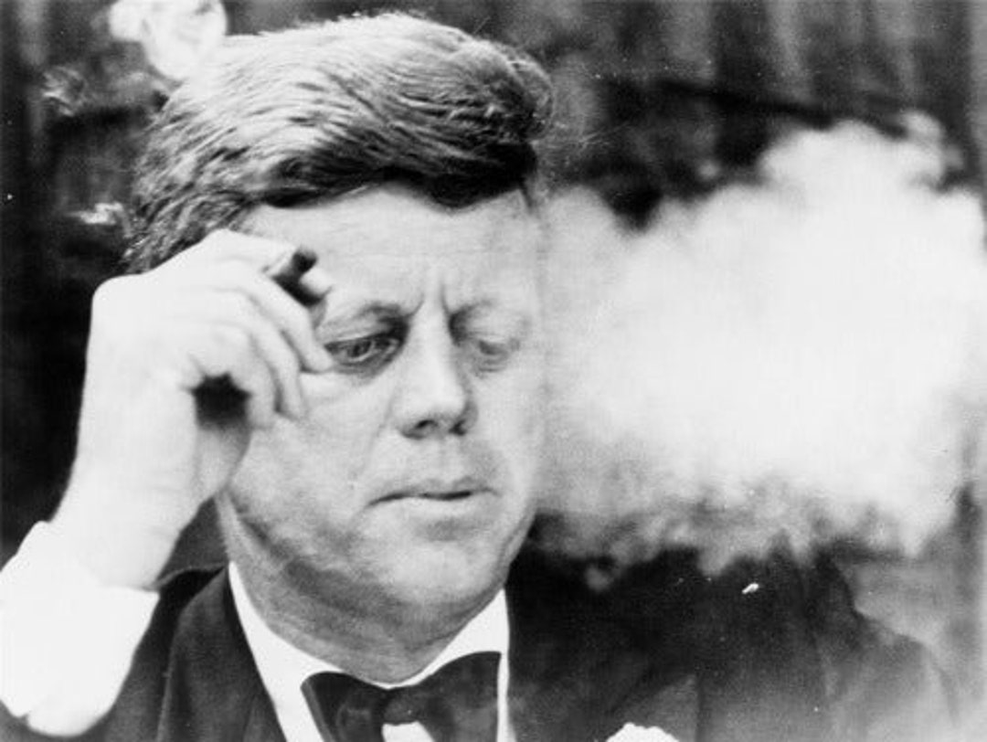JOHN F KENNEDY SMOKING Cigar Glossy Poster Picture Photo Banner Jfk ...