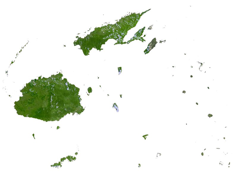 Fiji Islands Satellite Map Glossy Poster Picture Photo Print Banner ...