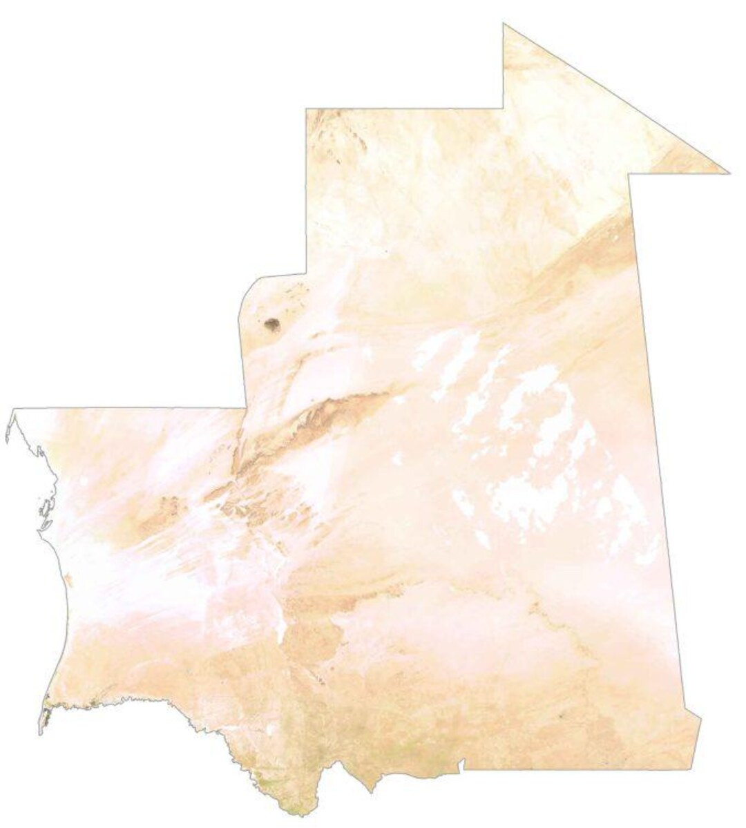 Mauritania Satellite Map Glossy Poster Picture Photo Print Banner ...