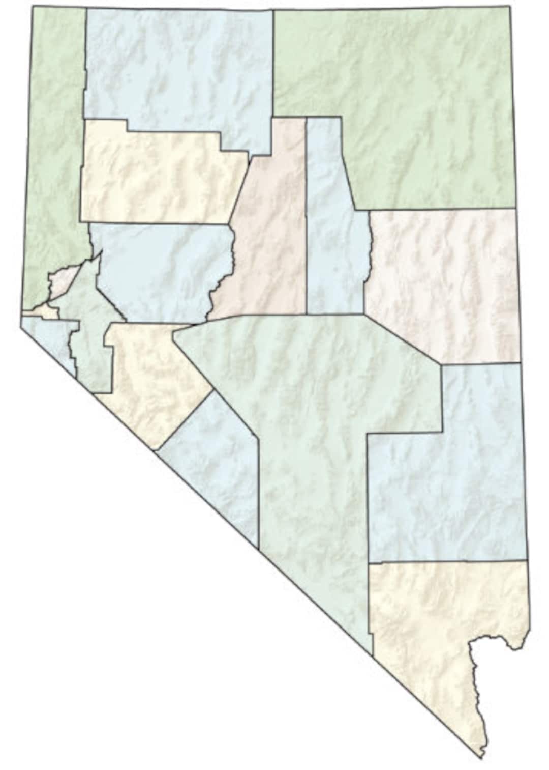 NEVADA BLANK STATE County Map Glossy Poster Picture Photo Banner Las ...