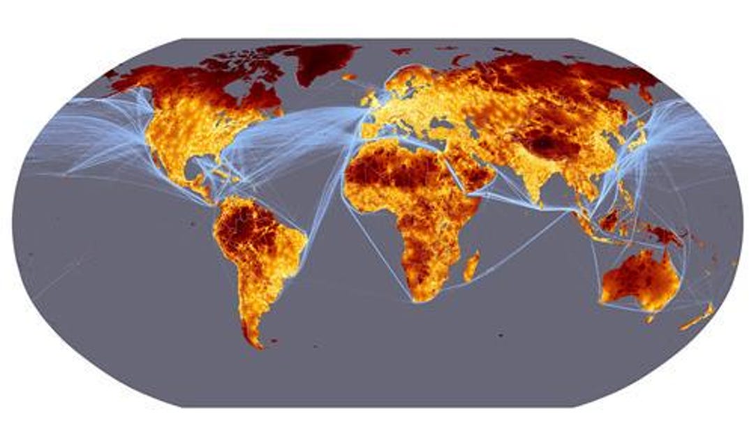 World Waterway Access Map Glossy Poster Picture Photo Axis Globe Planet ...