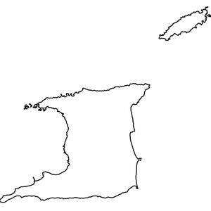 Trinidad and Tobago Blank Outline Map Poster Picture Photo Print Banner ...