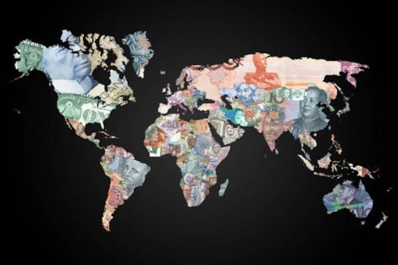 CURRENCY MAP OF the World Glossy Poster Picture Photo Money - Etsy